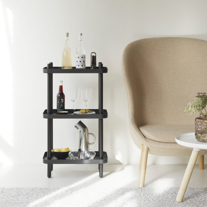 Block shelf, black - Lartusihome.com
